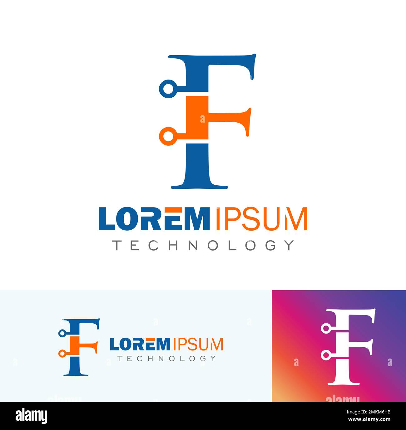 Vector Illustration of Technology Monogram Logo Initial Letter F Stock ...