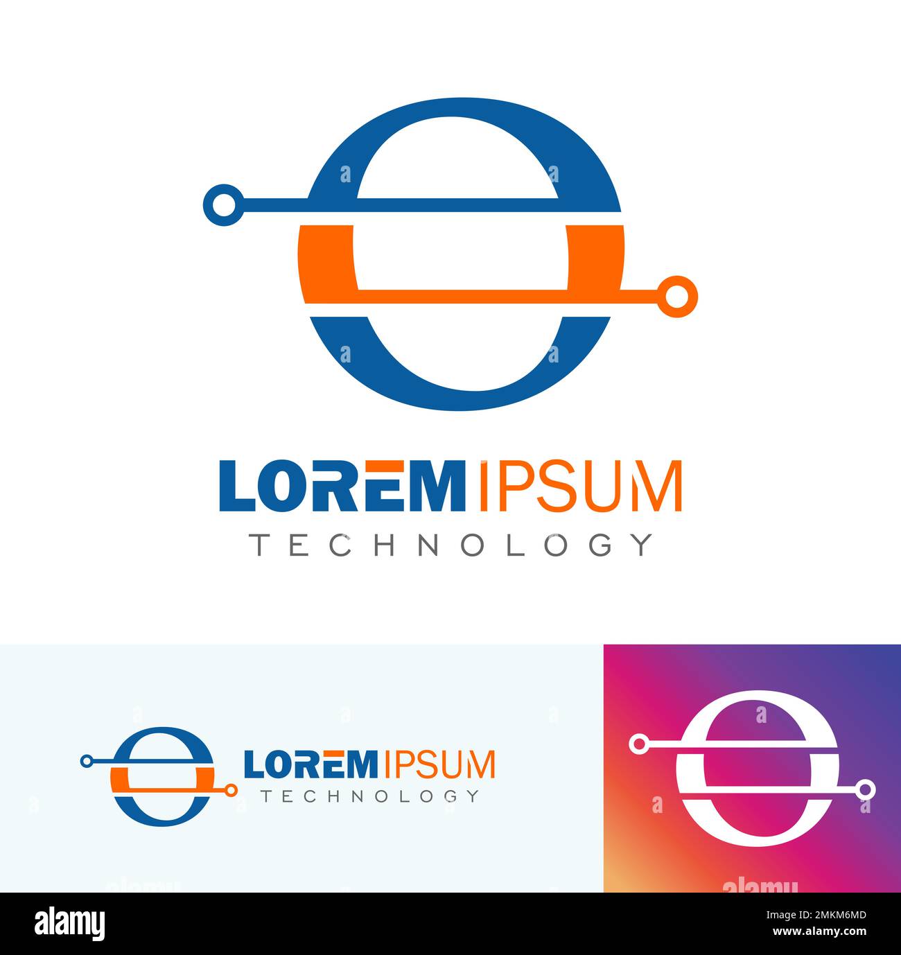 Vector Illustration of Technology Monogram Logo Initial Letter O Stock ...