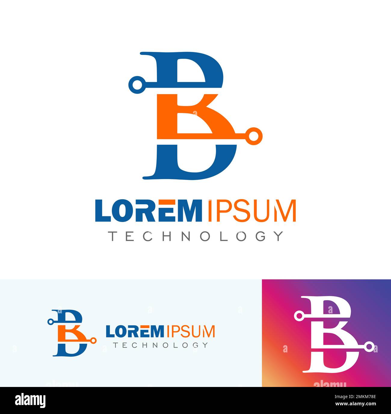 Initial logo letter b vector vectors hi-res stock photography and ...