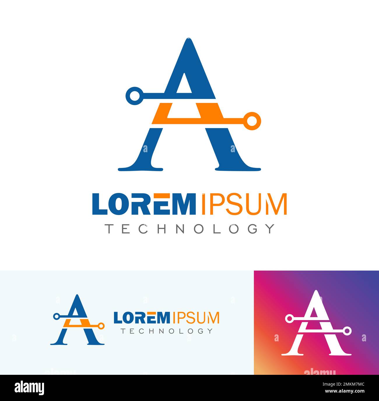 Vector Illustration of Technology Monogram Logo Initial Letter A Stock ...