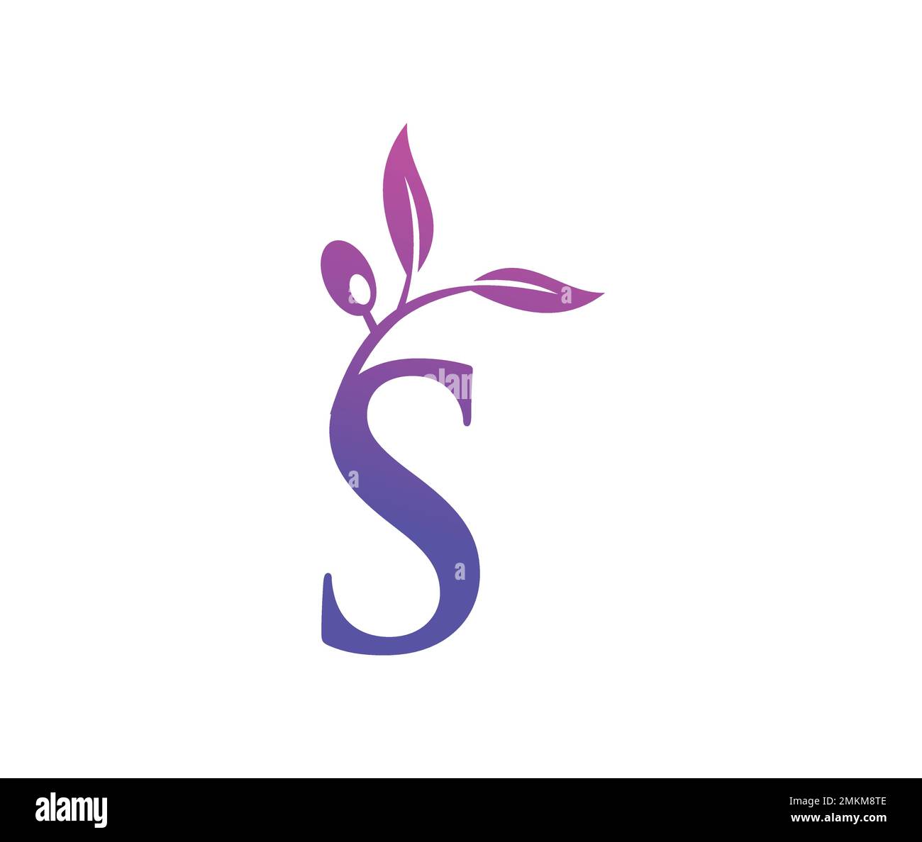 vector illustration of Grape Vine Monogram Logo Letter S Stock Vector ...
