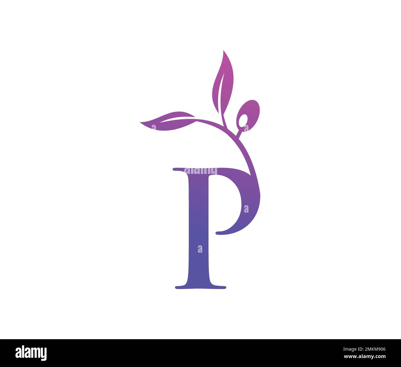 vector illustration of Grape Vine Monogram Logo Letter P Stock Vector ...