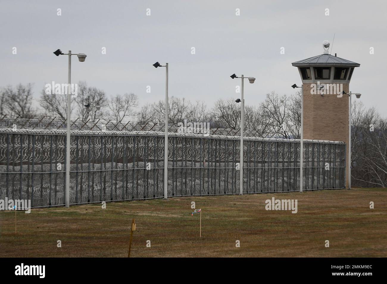 In this Wednesday, Jan. 9, 2019 photo, fences line the exterior of the ...