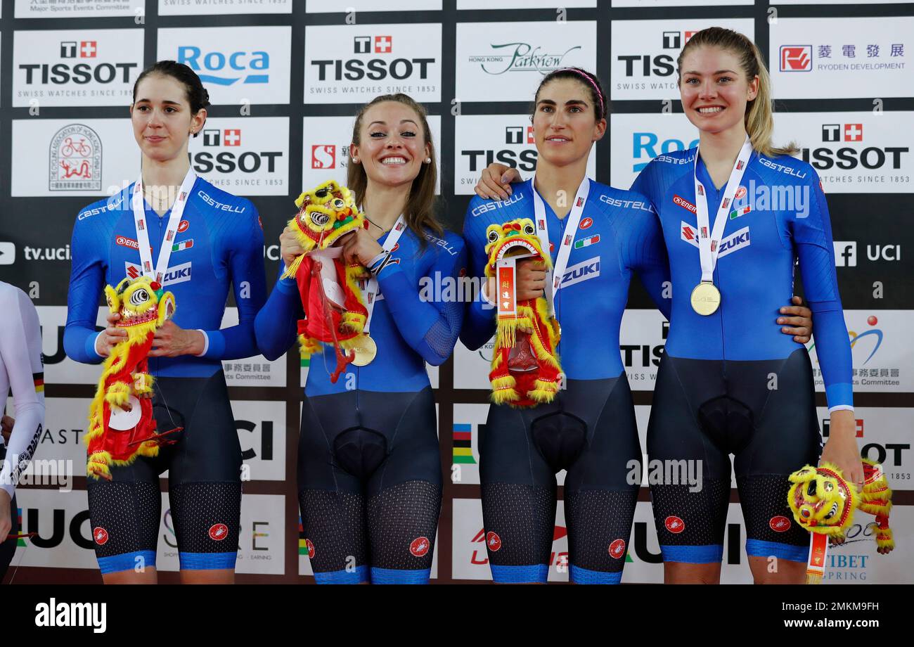Team Italy riders from left; Martina Alzini, Letizia Paternoster, Elisa ...