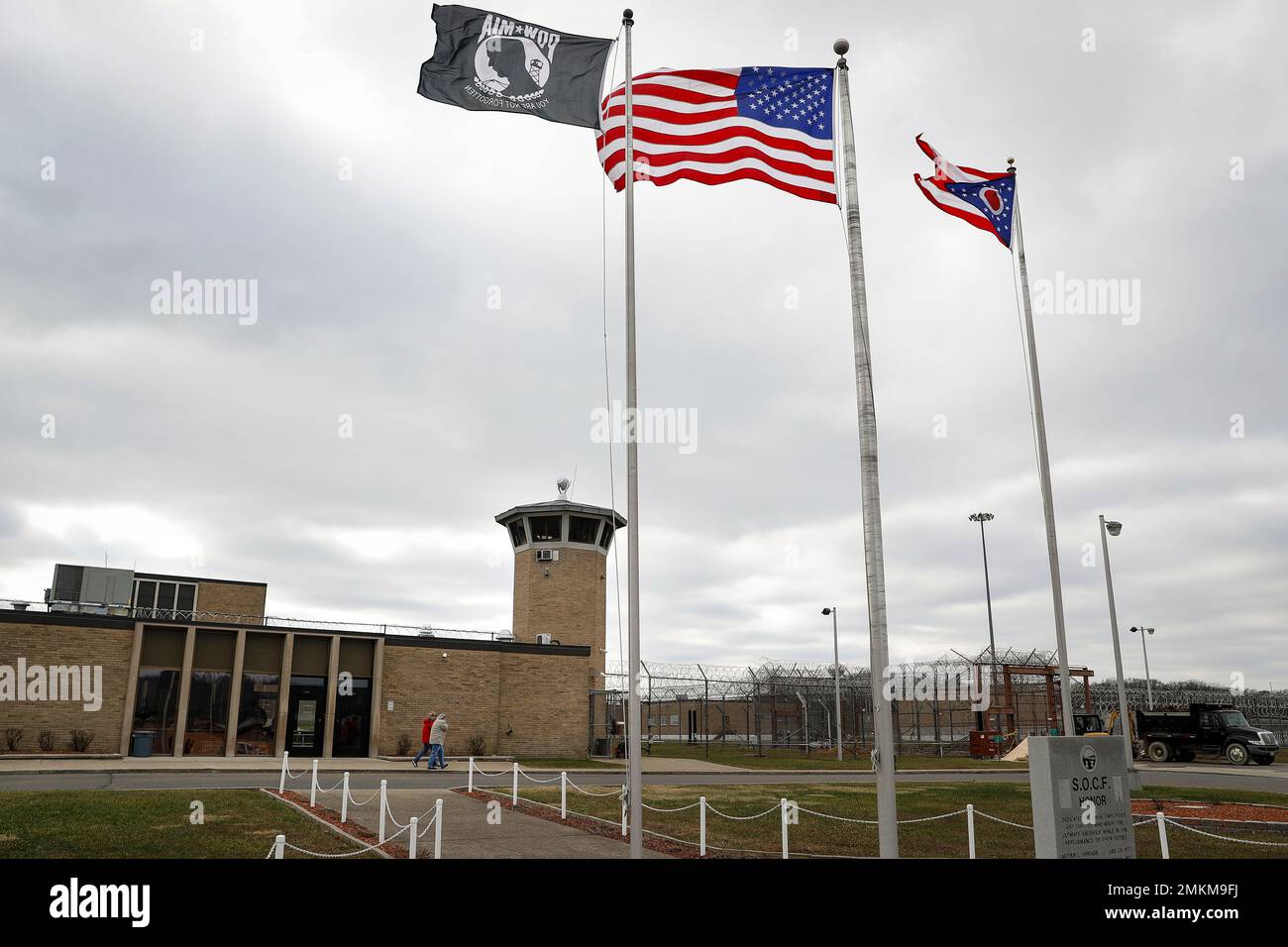 In this Wednesday, Jan. 9, 2019 photo, fences line the exterior of the ...