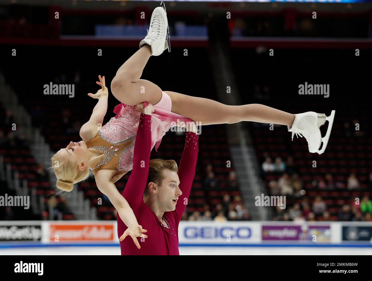 Nica Digerness and Danny Neudecker perform in the pairs short program ...