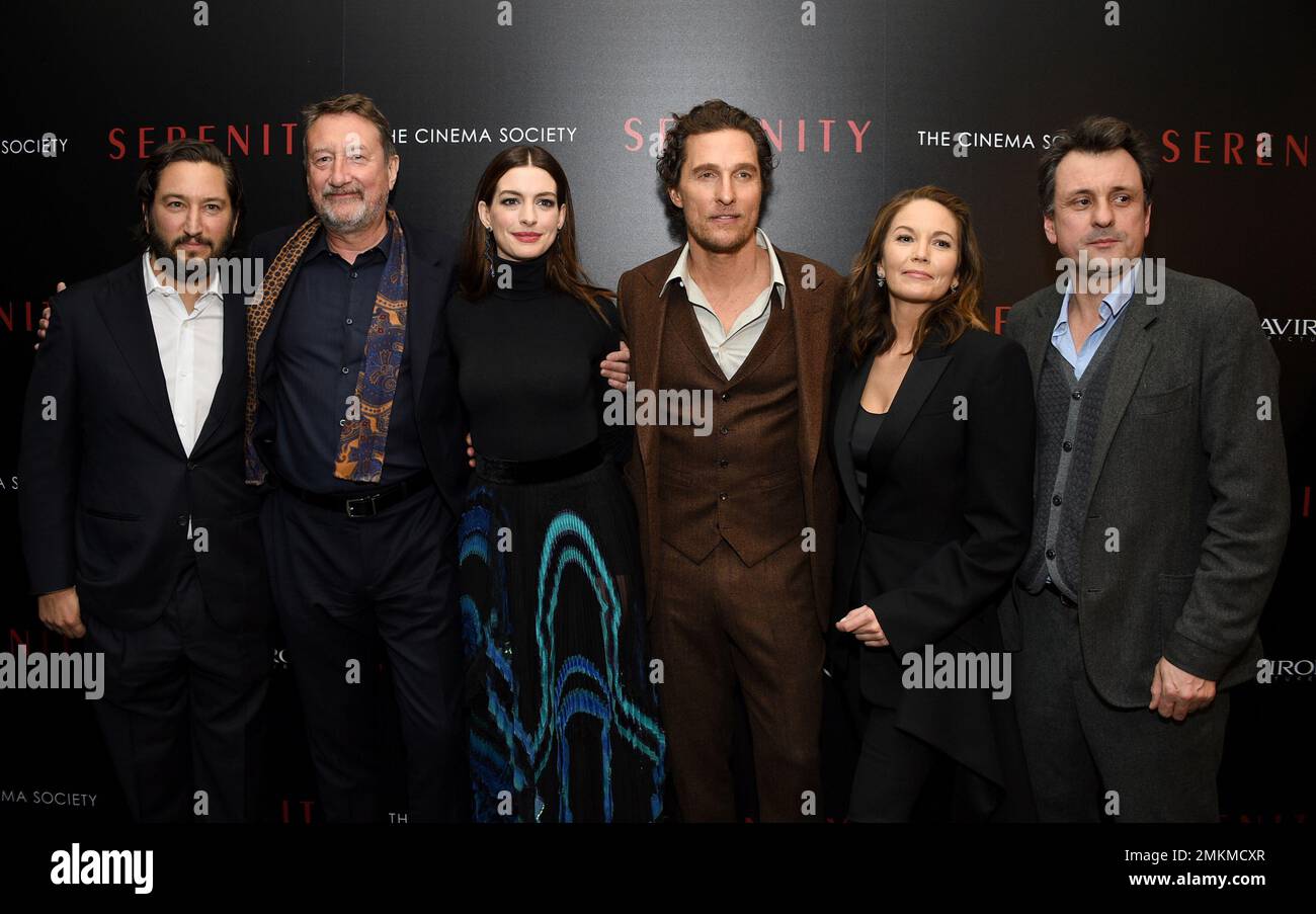 Producer Greg Shapiro, left, director Steven Knight, Anne Hathaway ...