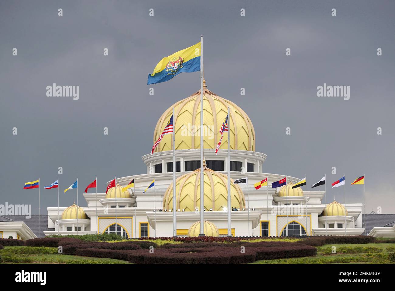 Flags fly at the Malaysia National Palace in Kuala Lumpur, Malaysia ...