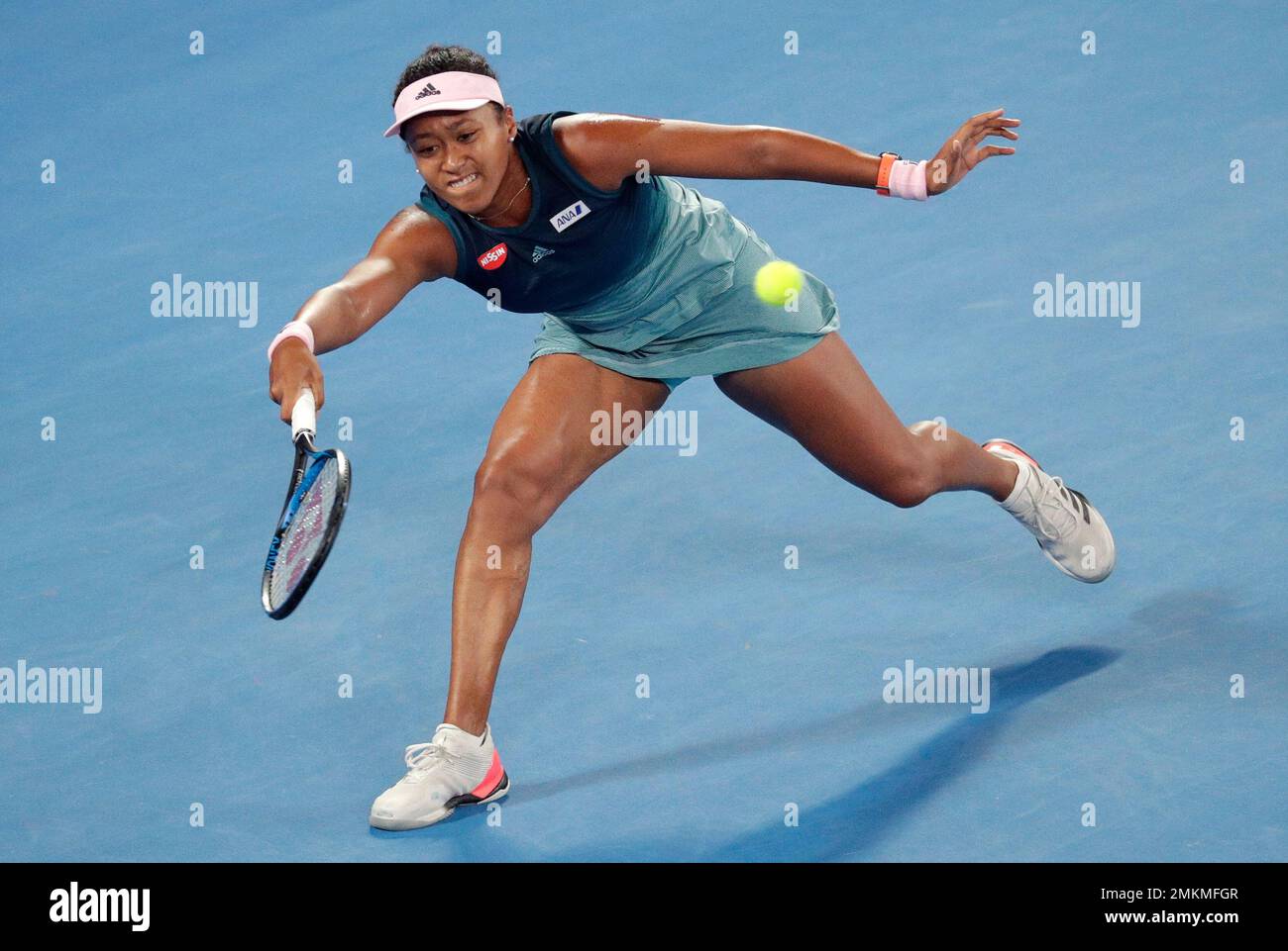 Japan's Naomi Osaka makes a forehand return to Karolina Pliskova of the ...