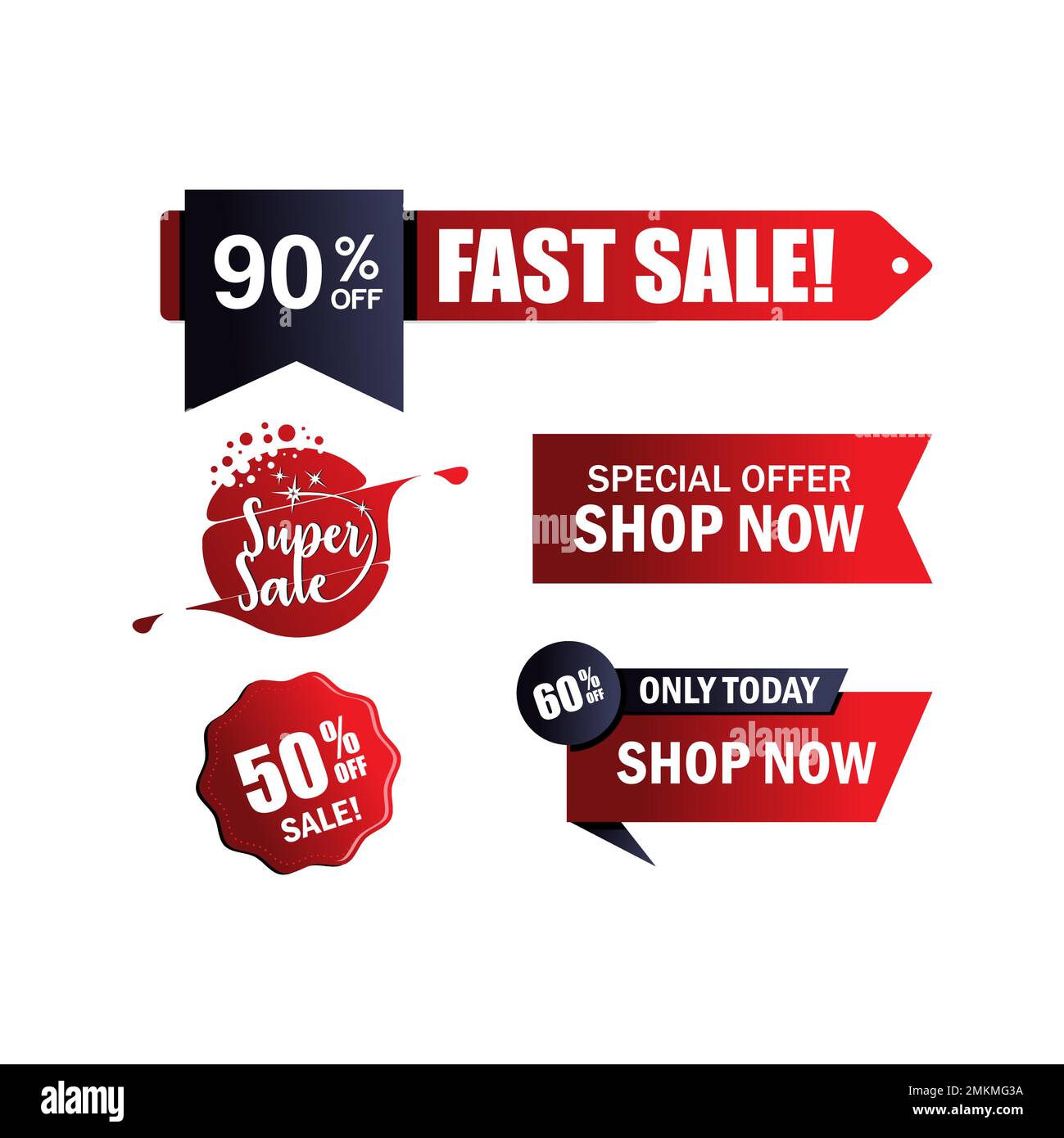 A vector illustration set of Red Sales promotion Vector Sign Stock ...