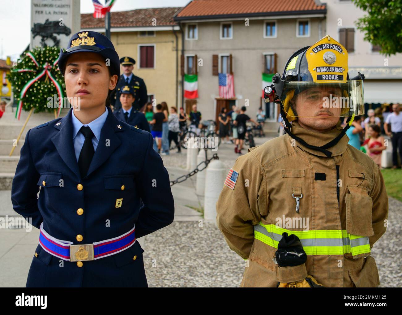 An Italian air force honor guard member assigned to Aviano Air Base and ...