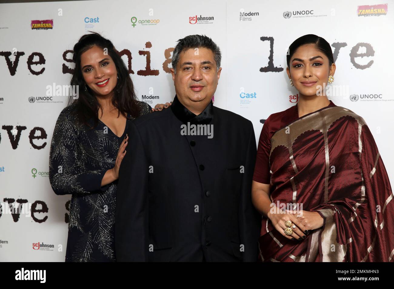 From left, actress Richa Chadha, Director Tabrez Noorani and actress ...