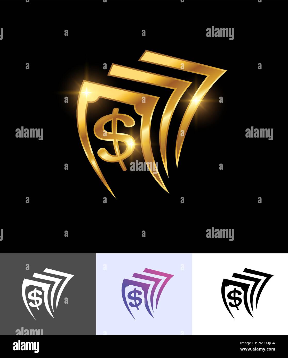 A vector illustration set of Golden Money Dollar Symbol Vector Sign ...