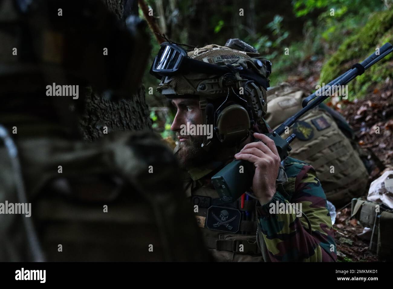 A Belgian soldier with the Intelligence, Surveillance, Target ...