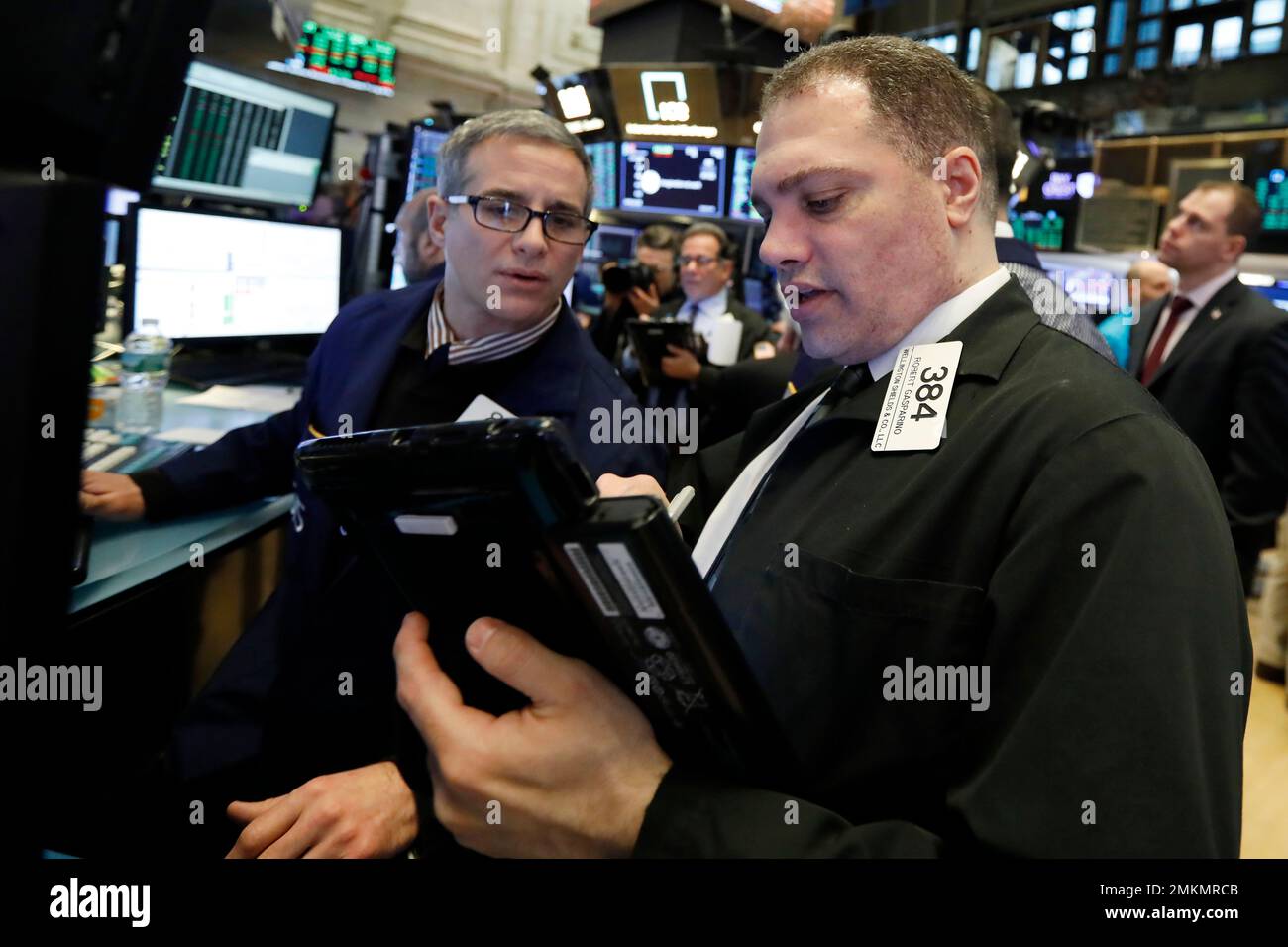 FILE- In this Jan. 18, 2019, file photo specialist Anthony Rinaldi ...