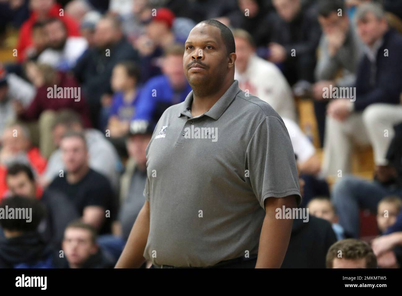 The Ranney School's head coach Tahj Holden is seen on the sidelines ...