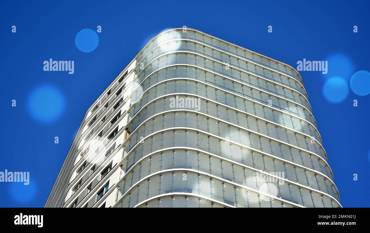 Modern apartment building in sunny day. Exterior, residential house ...