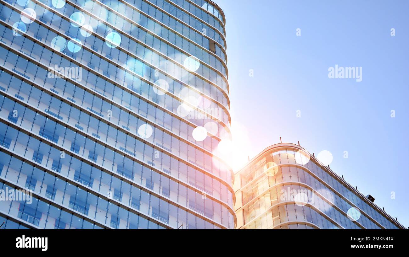 Modern apartment building in sunny day. Exterior, residential house ...