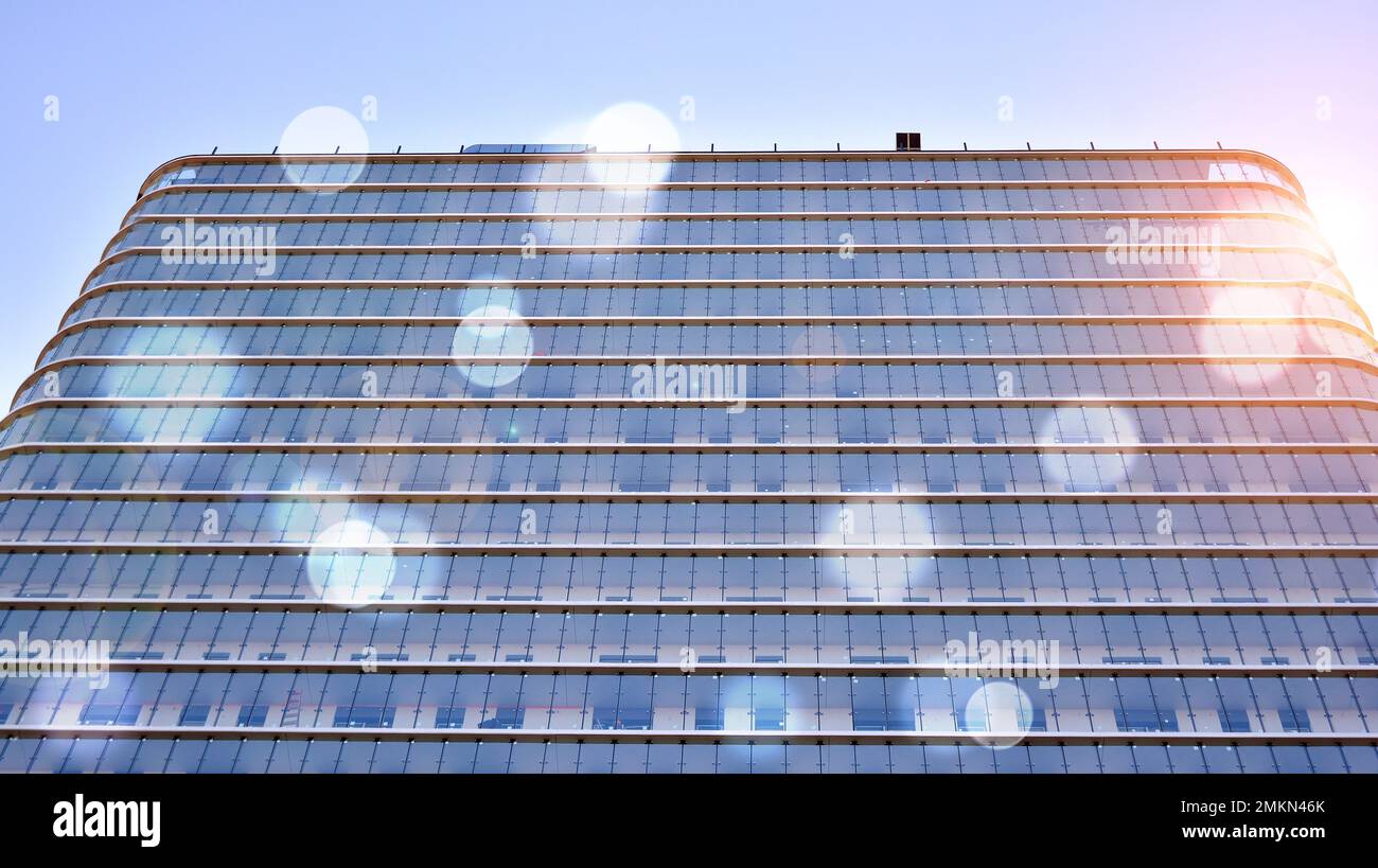 Modern apartment building in sunny day. Exterior, residential house ...