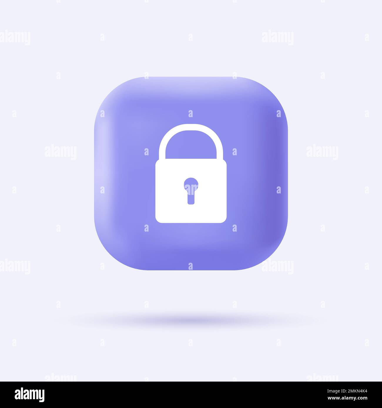 3d lock icon. Internet security sign on realistic violet button. Modern ...
