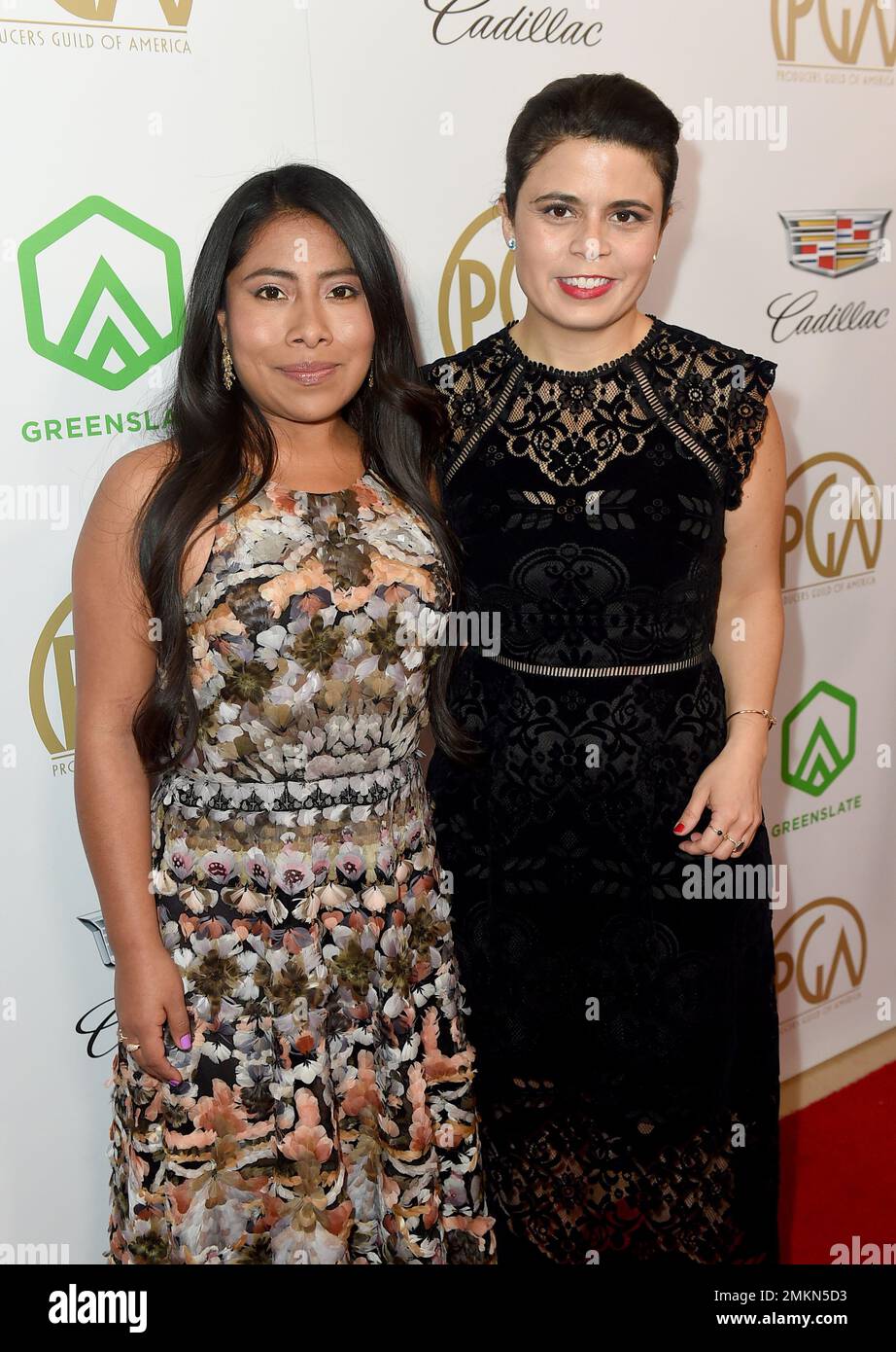 Yalitza Aparicio, left, and Gabriella Rodriguez arrive at the 30th ...