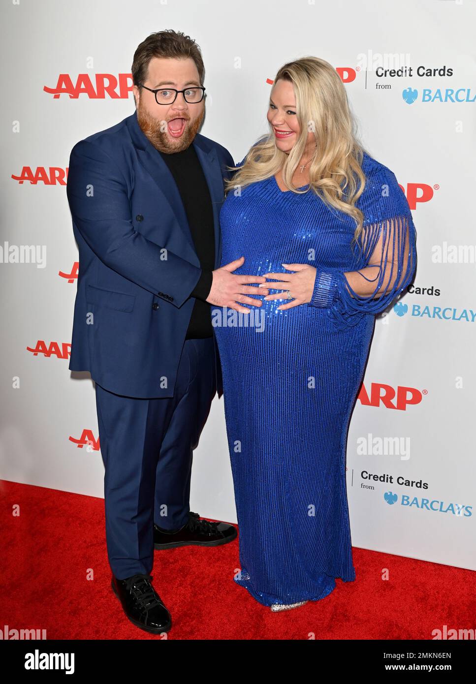Los Angeles, USA. 28th Jan, 2023. Paul Walter Hauser & Amy Hauser at the AARP Movies for ...