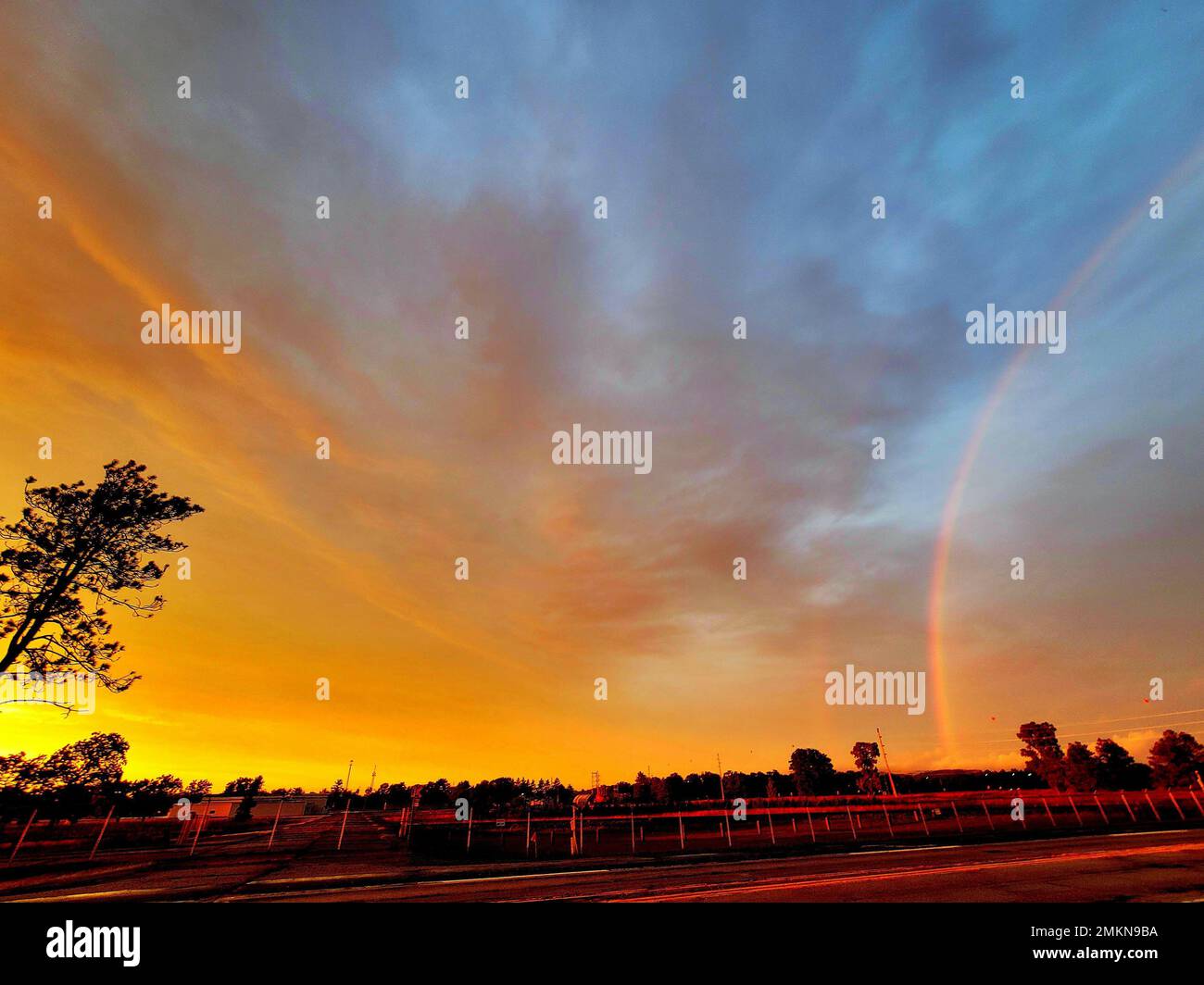 A rainbow is shown Sept. 10, 2022, forming over Fort McCoy, Wis. The ...