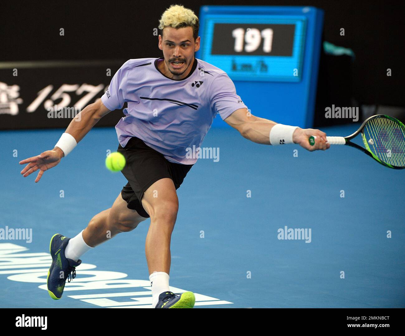 Australia's Alex Bolt makes a forehand return to Germany's Alexander ...