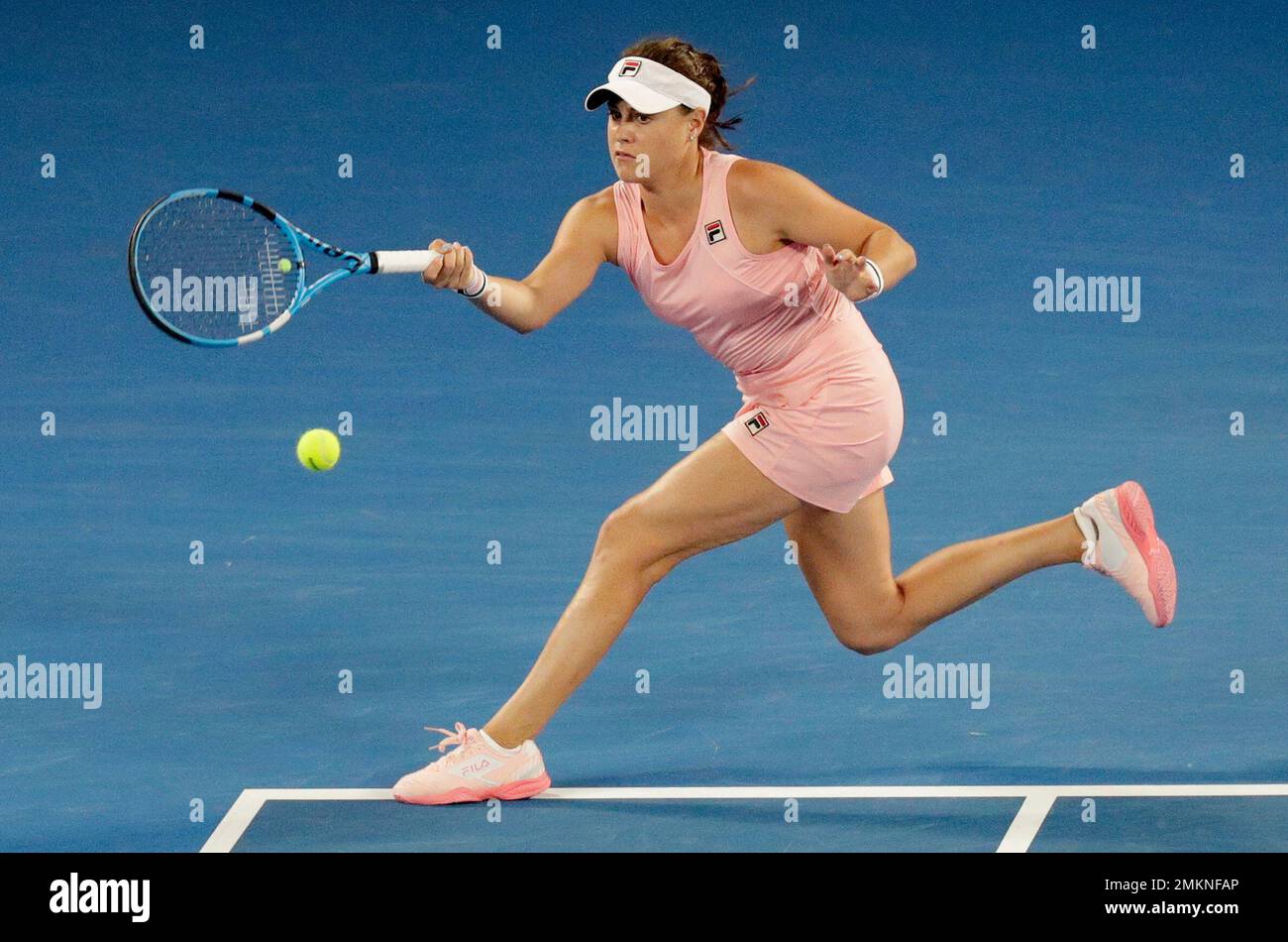 Australia's Kimberly Birrell makes a forehand return to Germany's ...