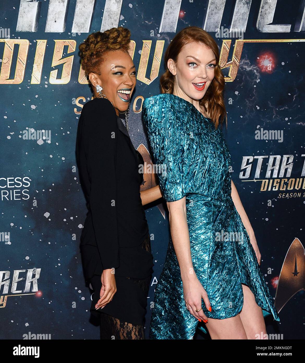 Actors Sonequa Martin Green Left And Emily Coutts Pose Together At