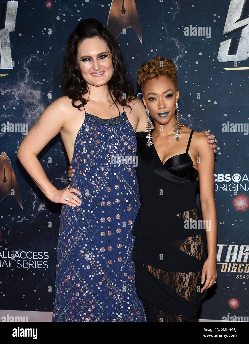 Actors Mary Chieffo, left, and Sonequa Martin-Green pose together at ...