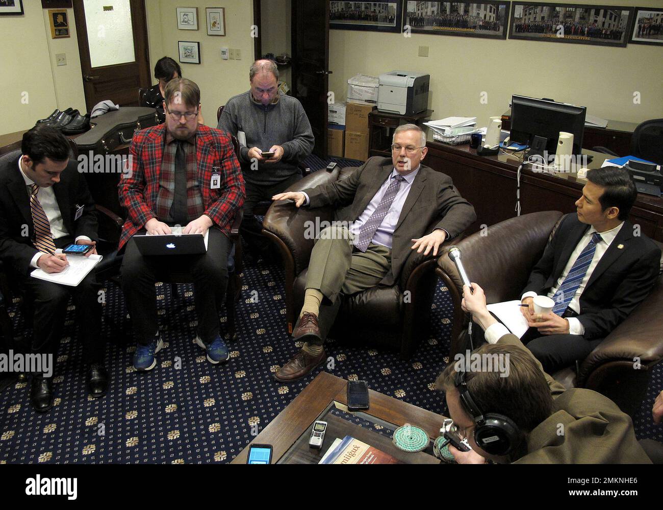 Democratic Alaska state Reps. Bryce Edgmon, second from right, and Neal ...
