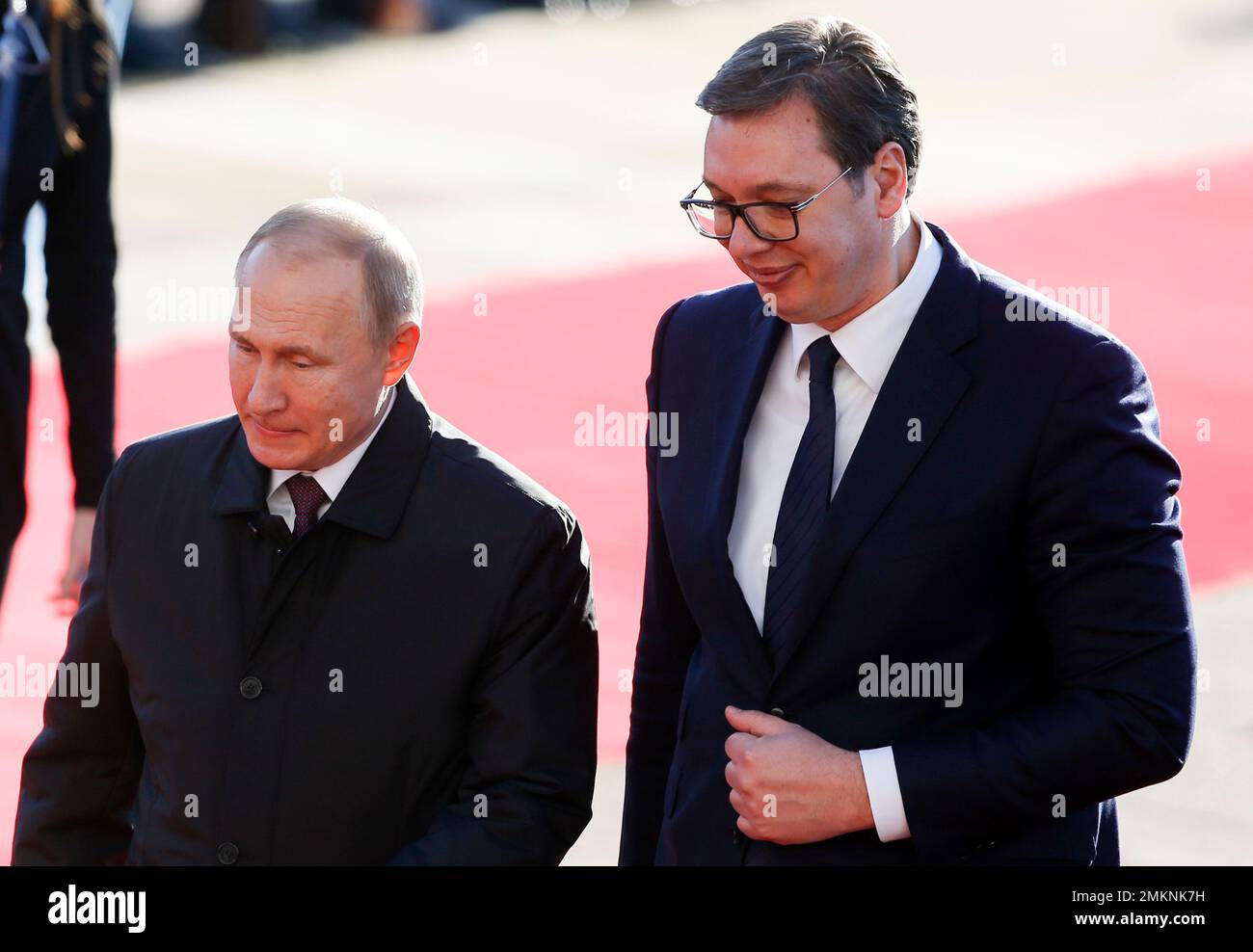 Serbian President Aleksandar Vucic, right, and Russian President ...
