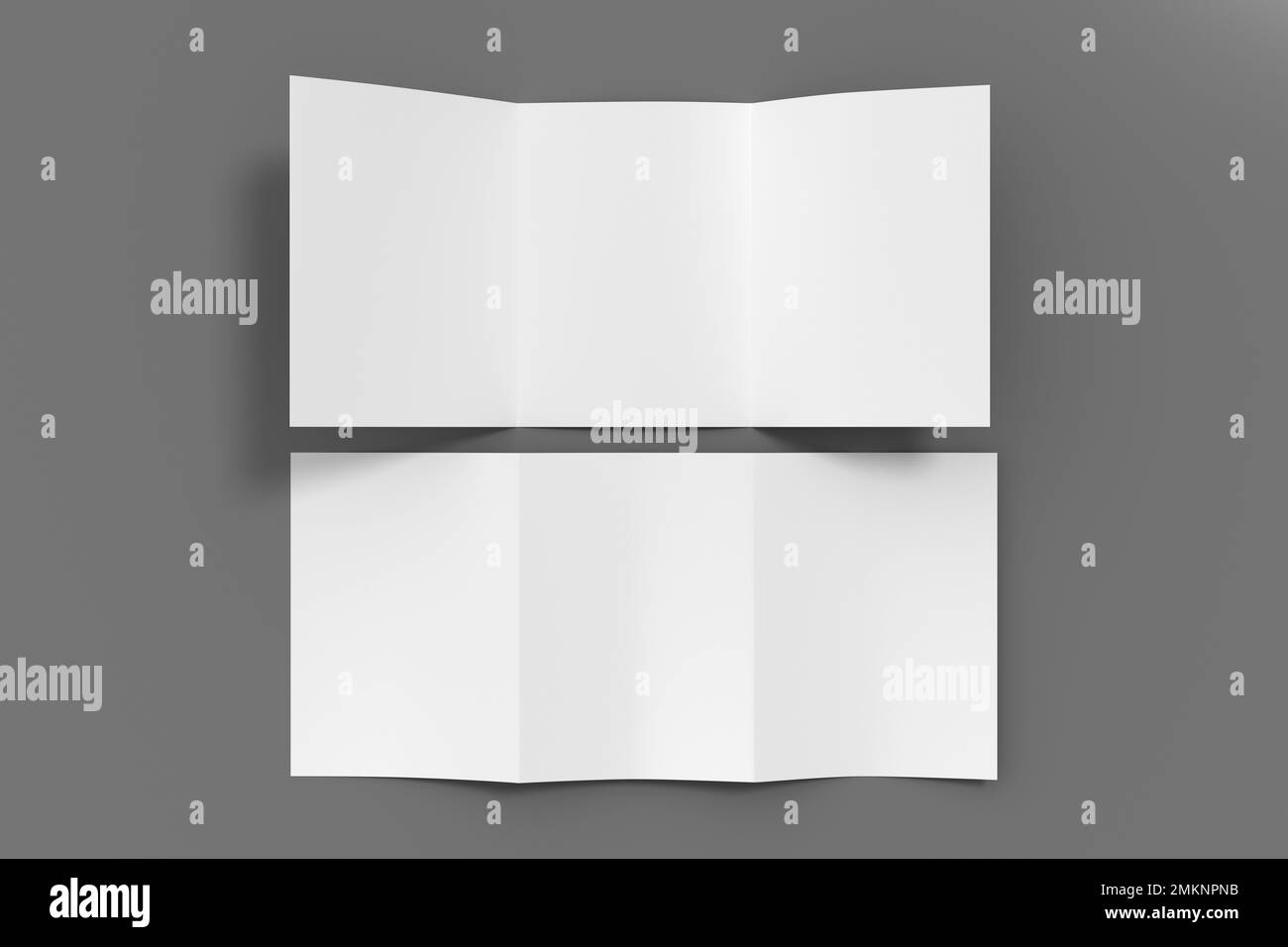Trifold brochure A4 booklet mockup on gray background Stock Photo - Alamy