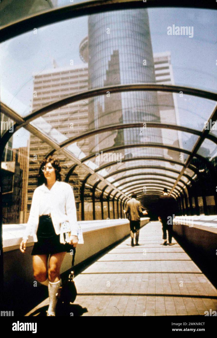 A pedestrian bridge with the Hyatt Regency hotel in Atlanta, Ga., is ...
