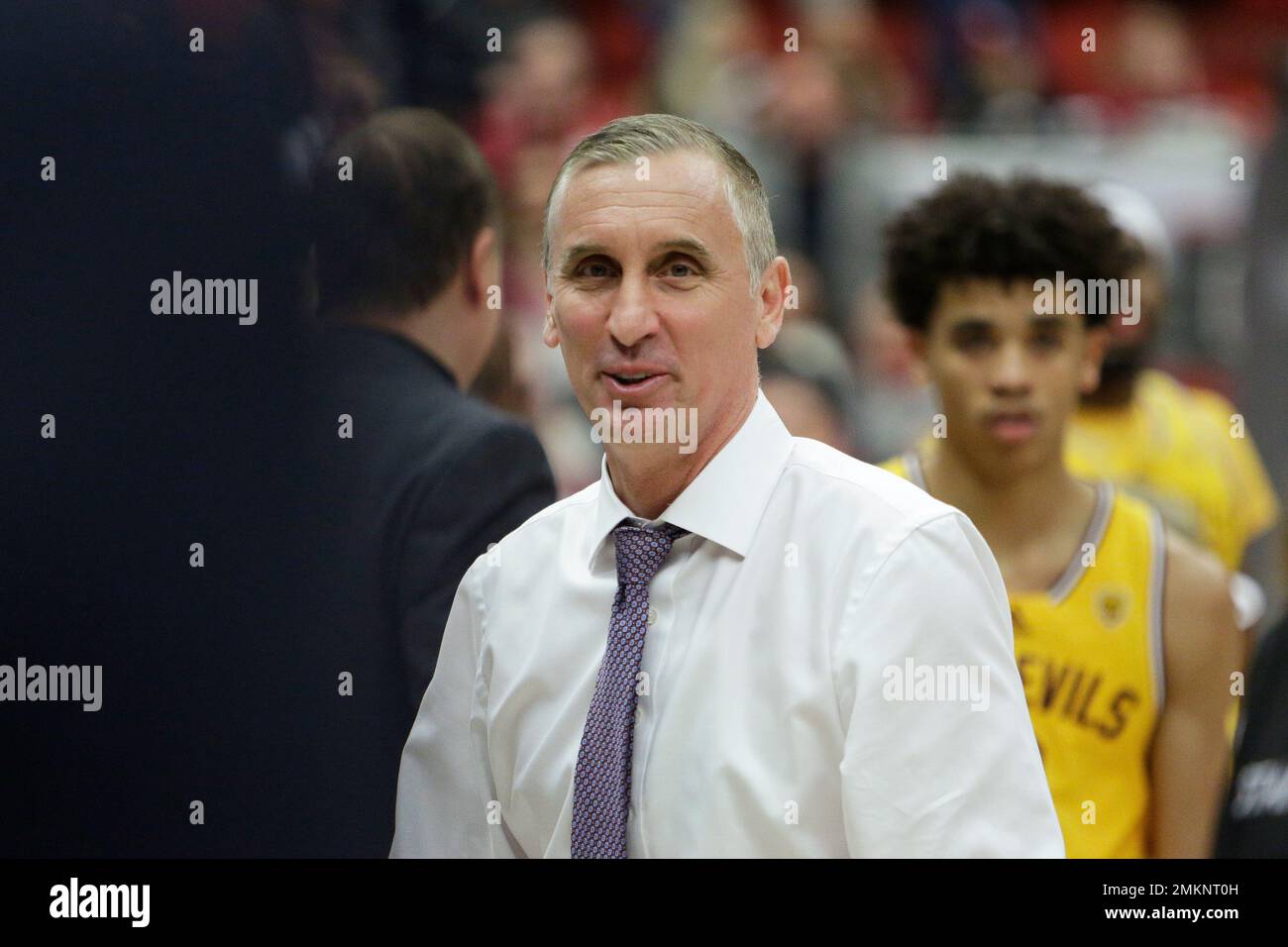 Arizona State head coach Bobby Hurley walks on the court after an NCAA ...