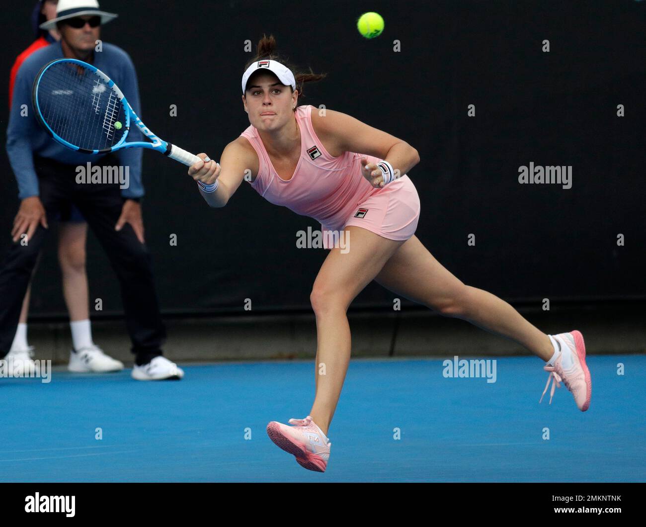Australia's Kimberly Birrell hits forehand return to Croatia's Donna ...