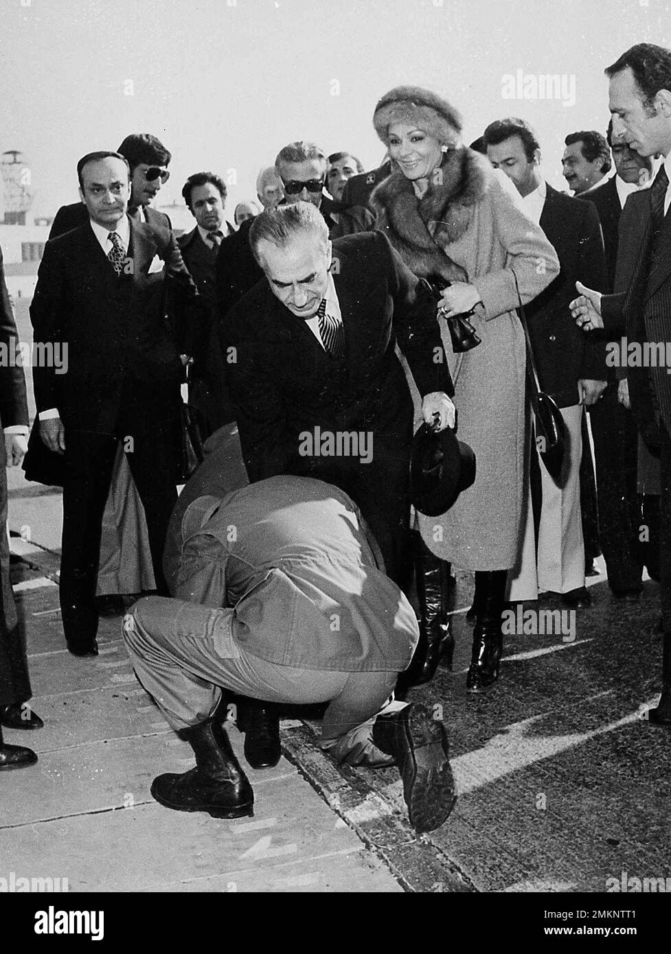 FILE - In this Jan. 16, 1979 file photo, a soldier bends to kiss the ...