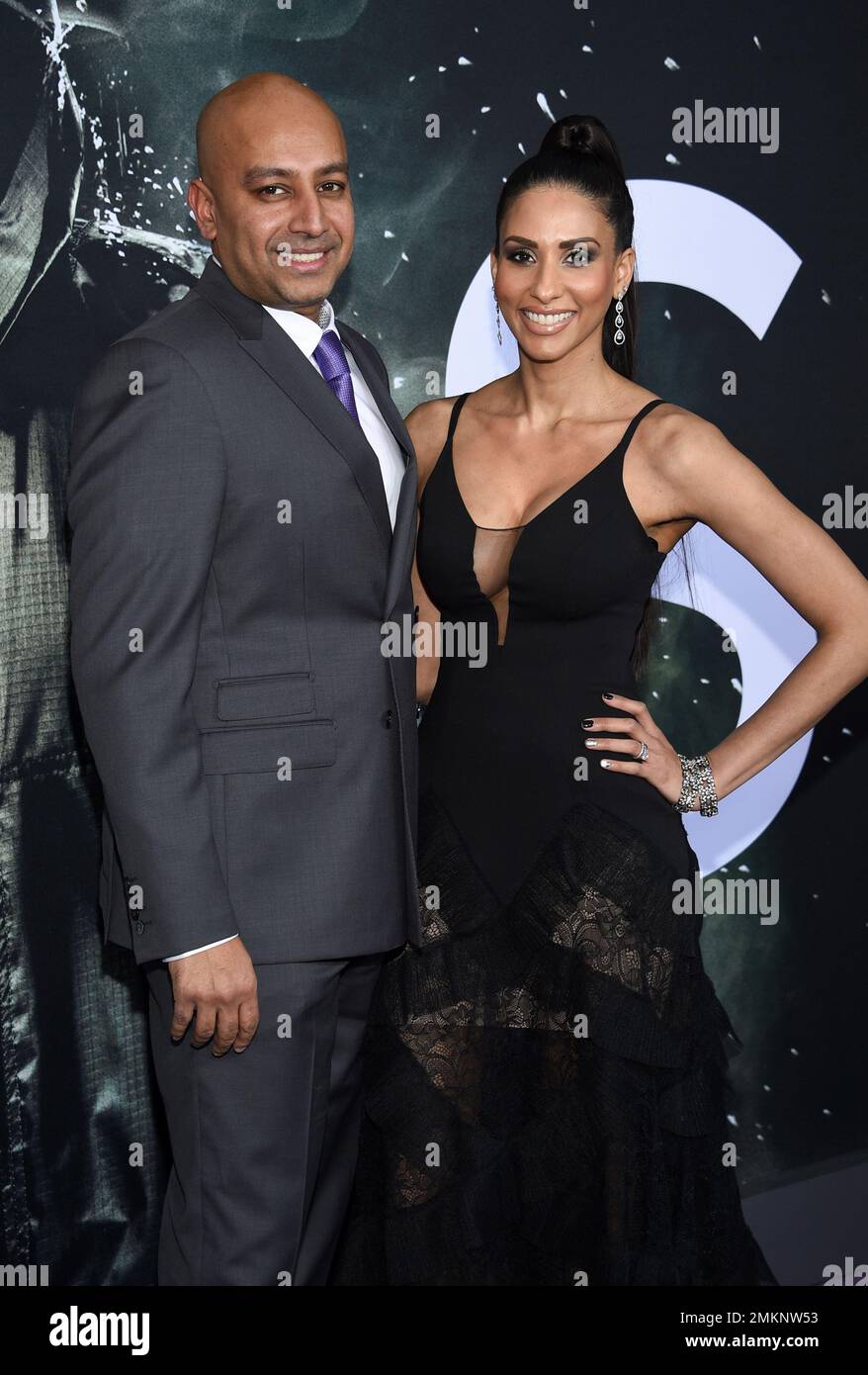 Producer Ashwin Rajan and wife attend the premiere of "Glass" at the ...