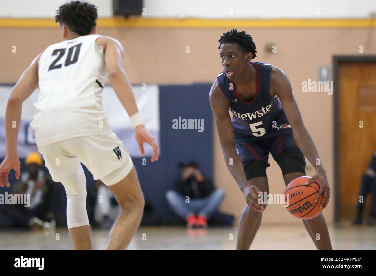 Brewster Academy's Terrence Clarke #5 in action against Westtown School ...