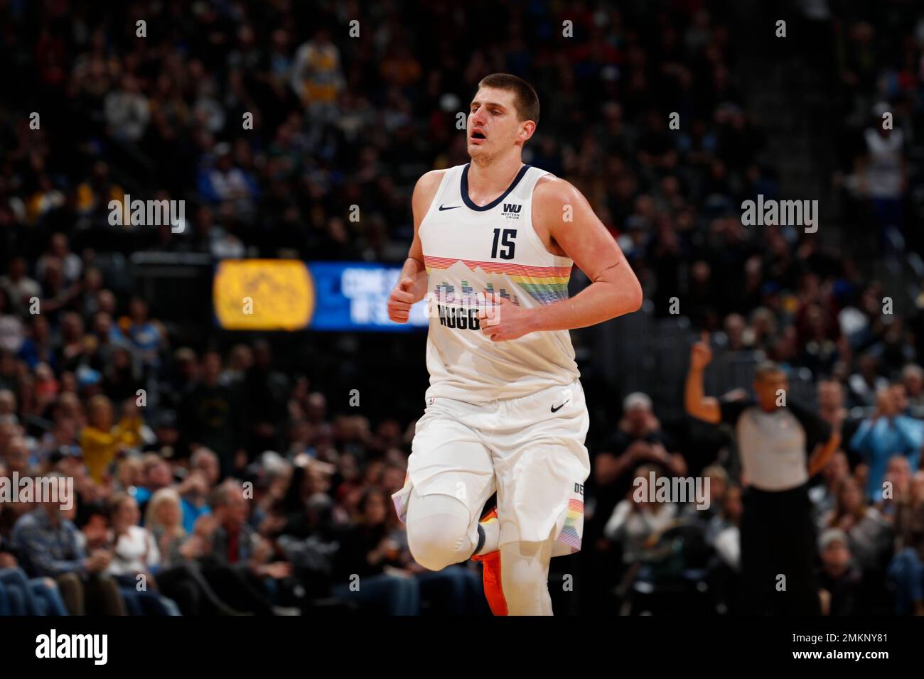 Denver Nuggets center Nikola Jokic (15) in the second half of an NBA ...