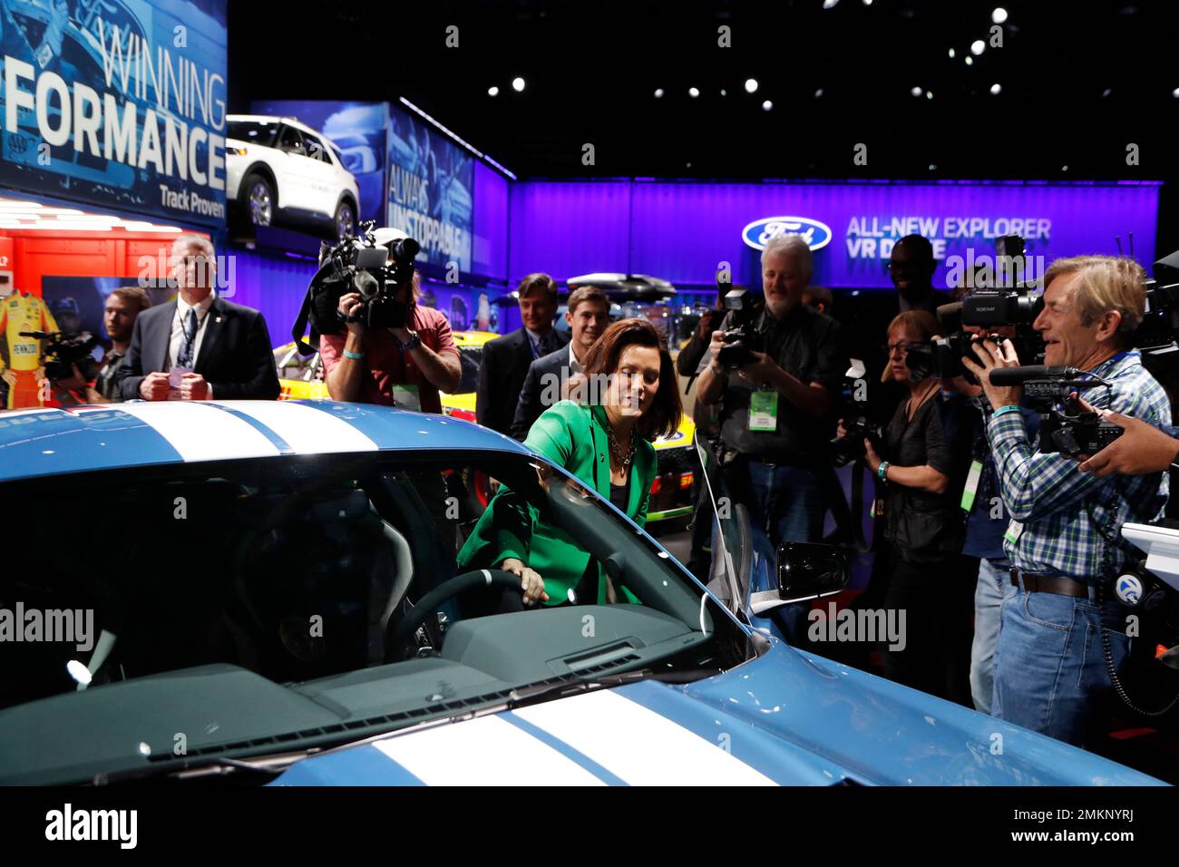 Michigan Gov. Gretchen Whitmer enters the 2020 Ford Shelby Mustang ...