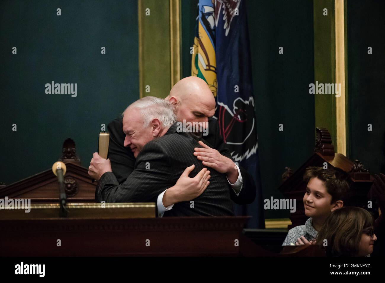 Pennsylvania Lieutenant Governor John Fetterman embraces his father ...