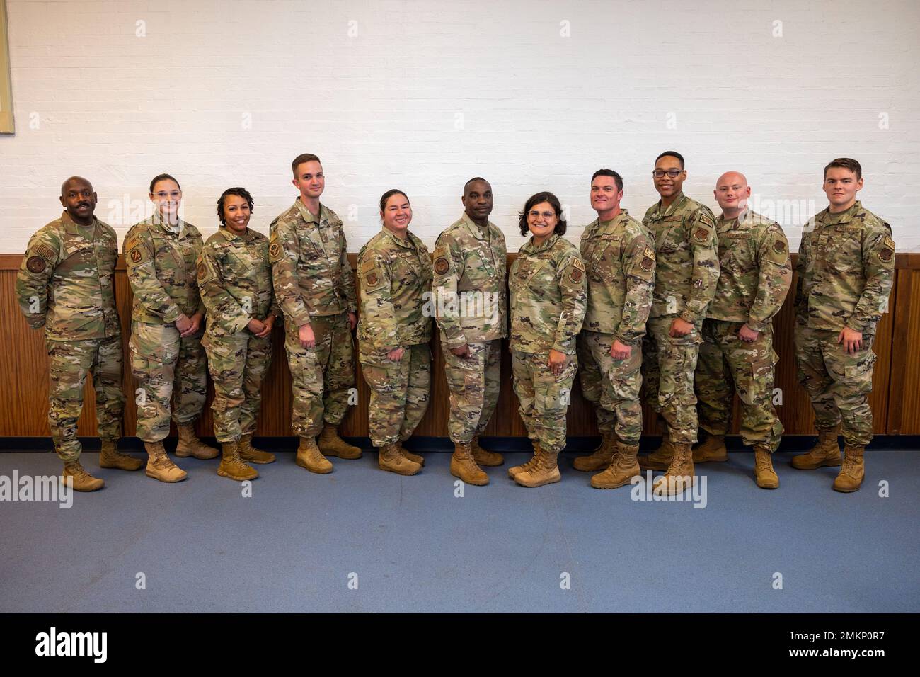 U.S. Air Force Chief Master Sgt. Maurice Williams, center, command ...