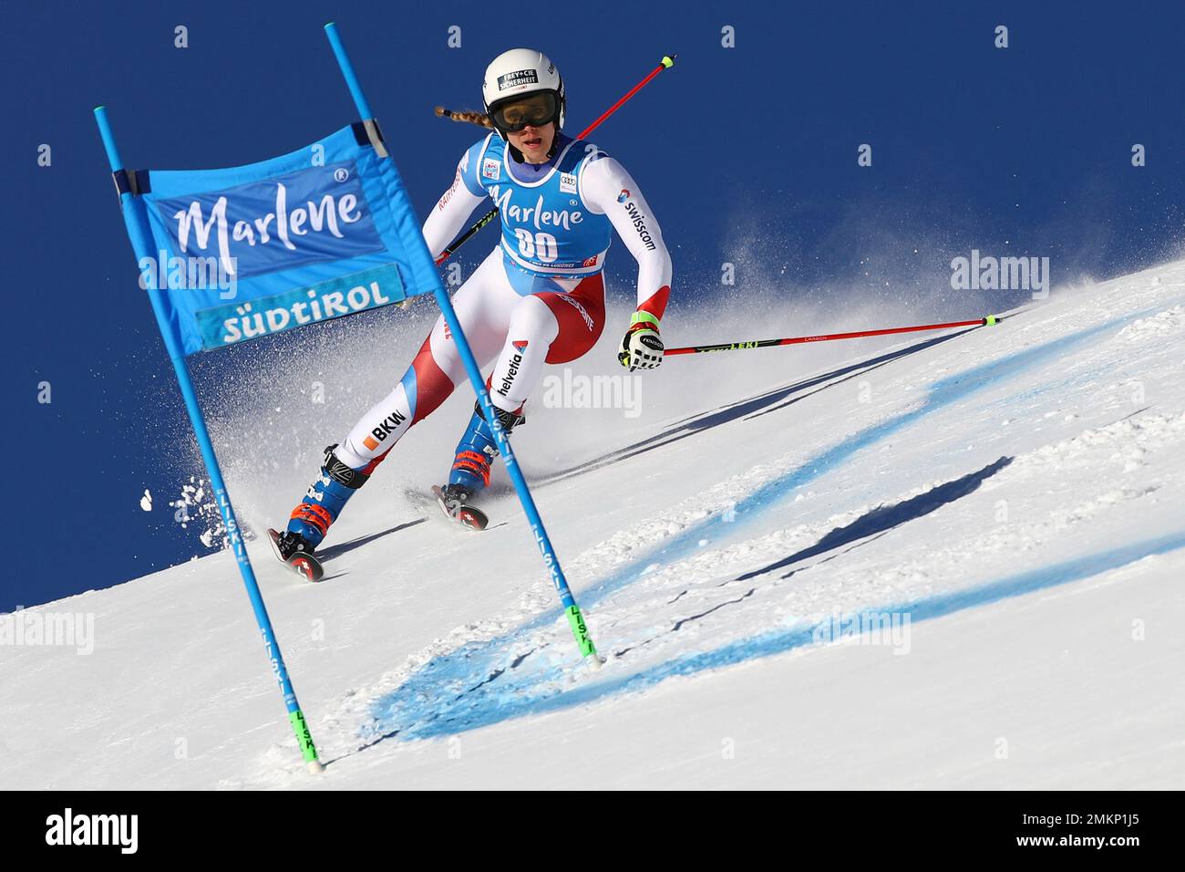 Switzerland's Andrea Ellenberger competes during an alpine ski, women's ...
