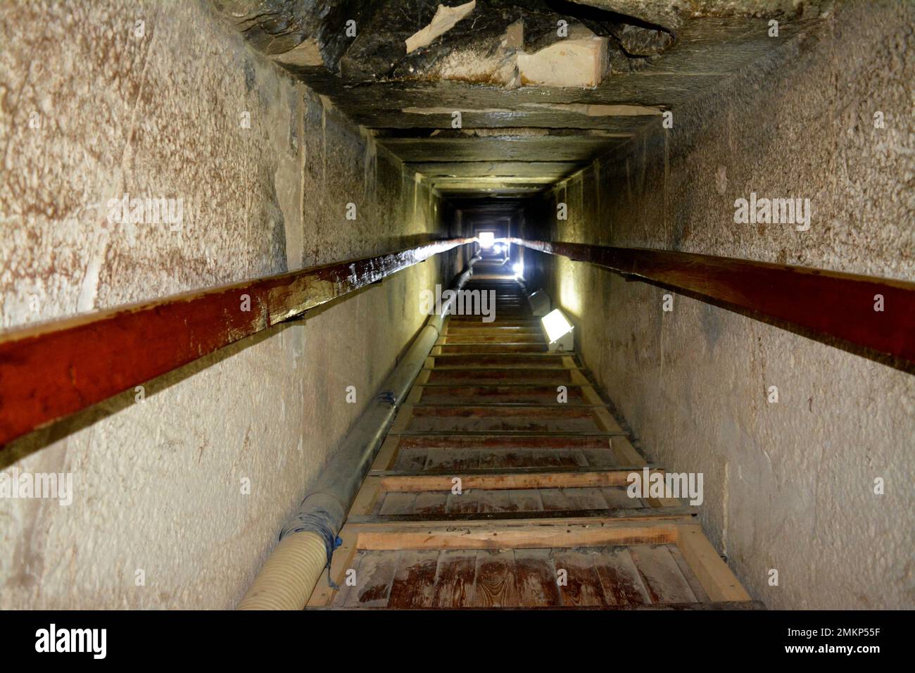 Narrow passge leading to the burial chamber inside the red north ...