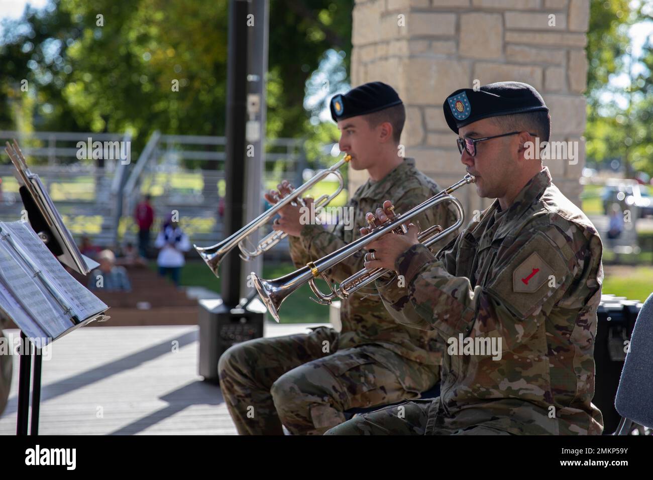 Sgt. Ethan Berkebile (left), and 1st Sgt. Larry Dean (right), Soldiers ...