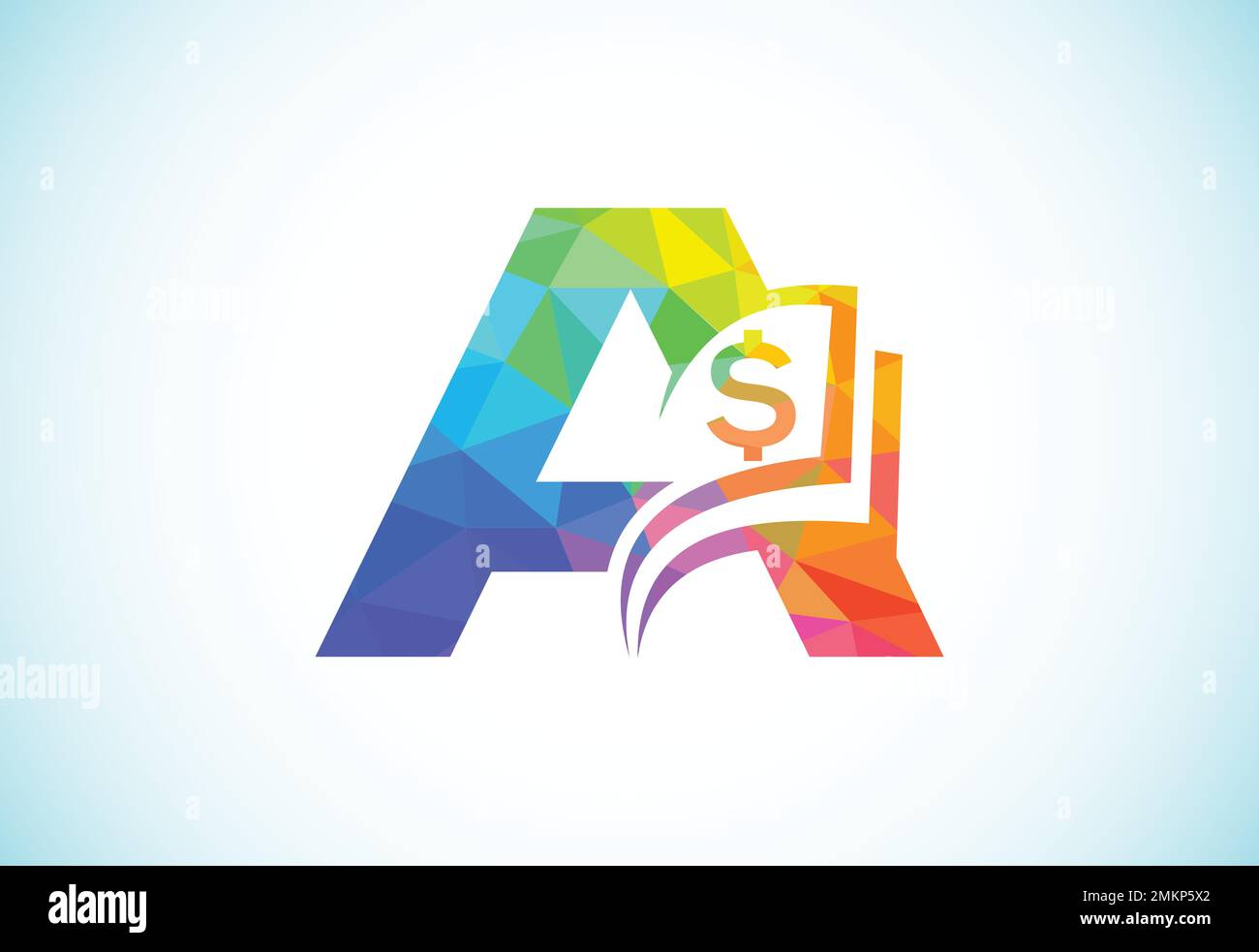 Finance and accounting logo low poly art style design vector template ...