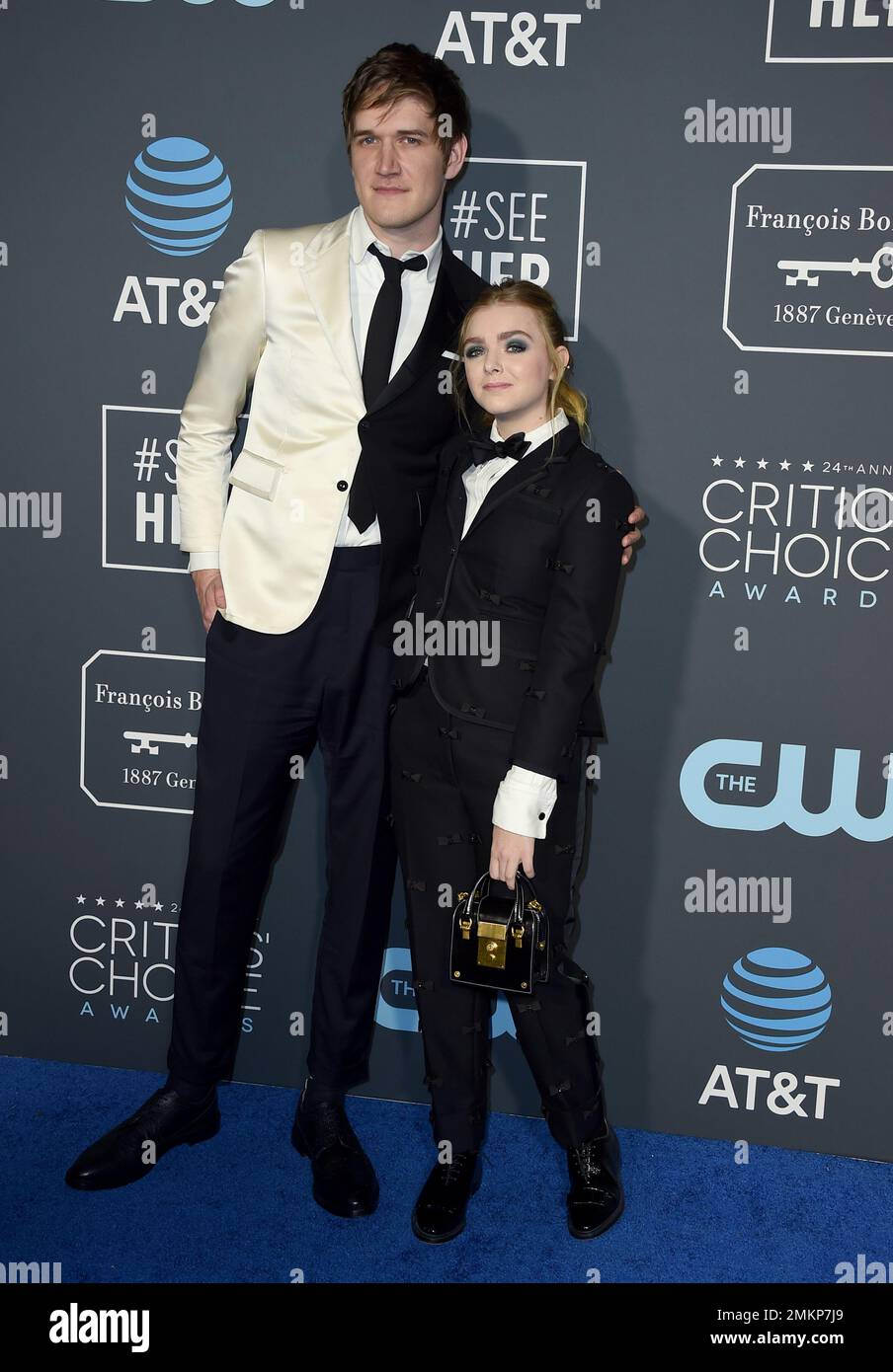 Bo Burnham, left, and Elsie Fisher arrive at the 24th annual Critics ...