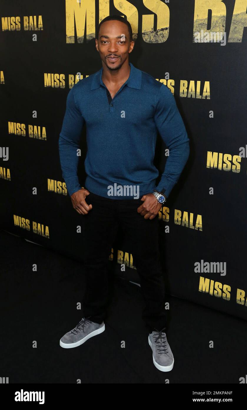 Anthony Mackie poses for a photo at the "Miss Bala" Photo Call at The ...
